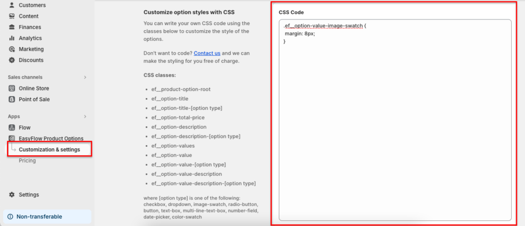 How to Easily Make Styling Changes for Options? - EasyFlow